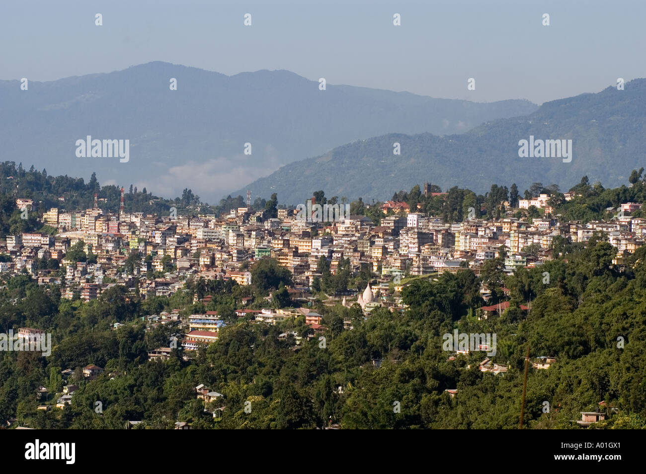 Panorama of Kalimpong hill station in West Bengal with Himalaya in ...