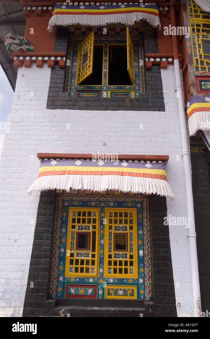 Facade with window of Tsuk La Khang Royal Sikkim monastery Gangtok ...