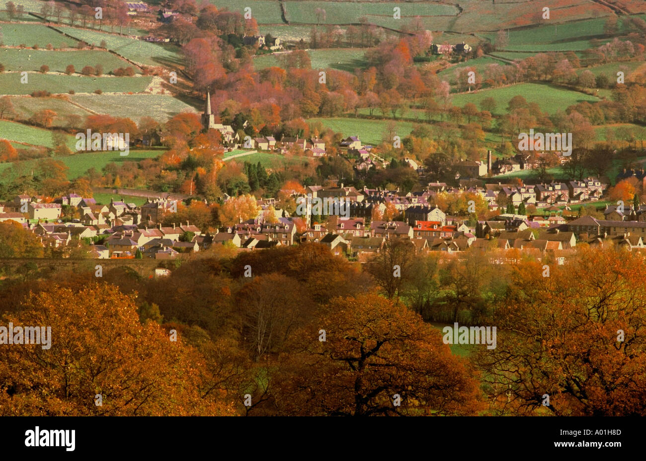 england derbyshire peak district national park hathersage village Stock ...