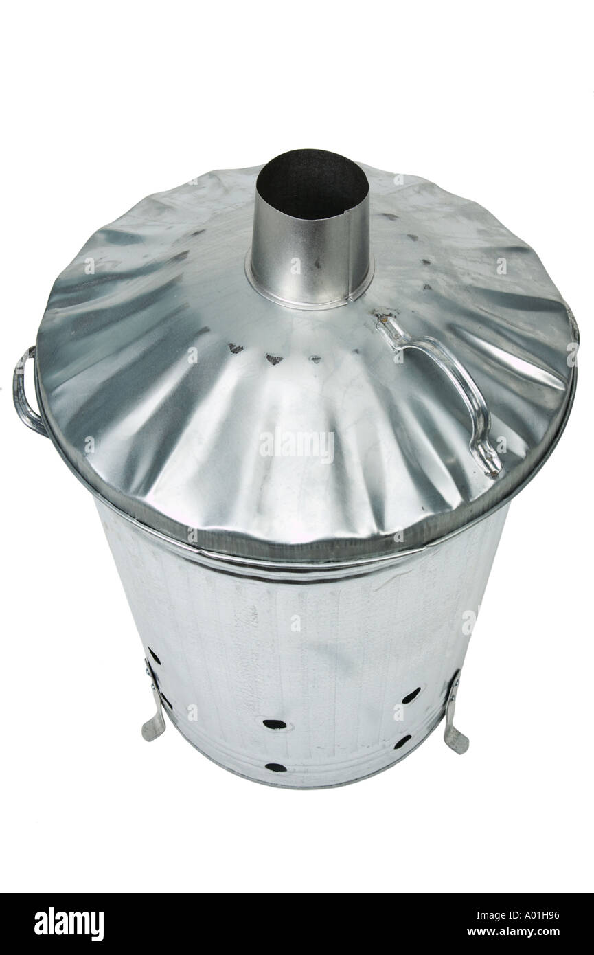 Galvanised Steel Brazier Incinerator Stock Photo - Alamy