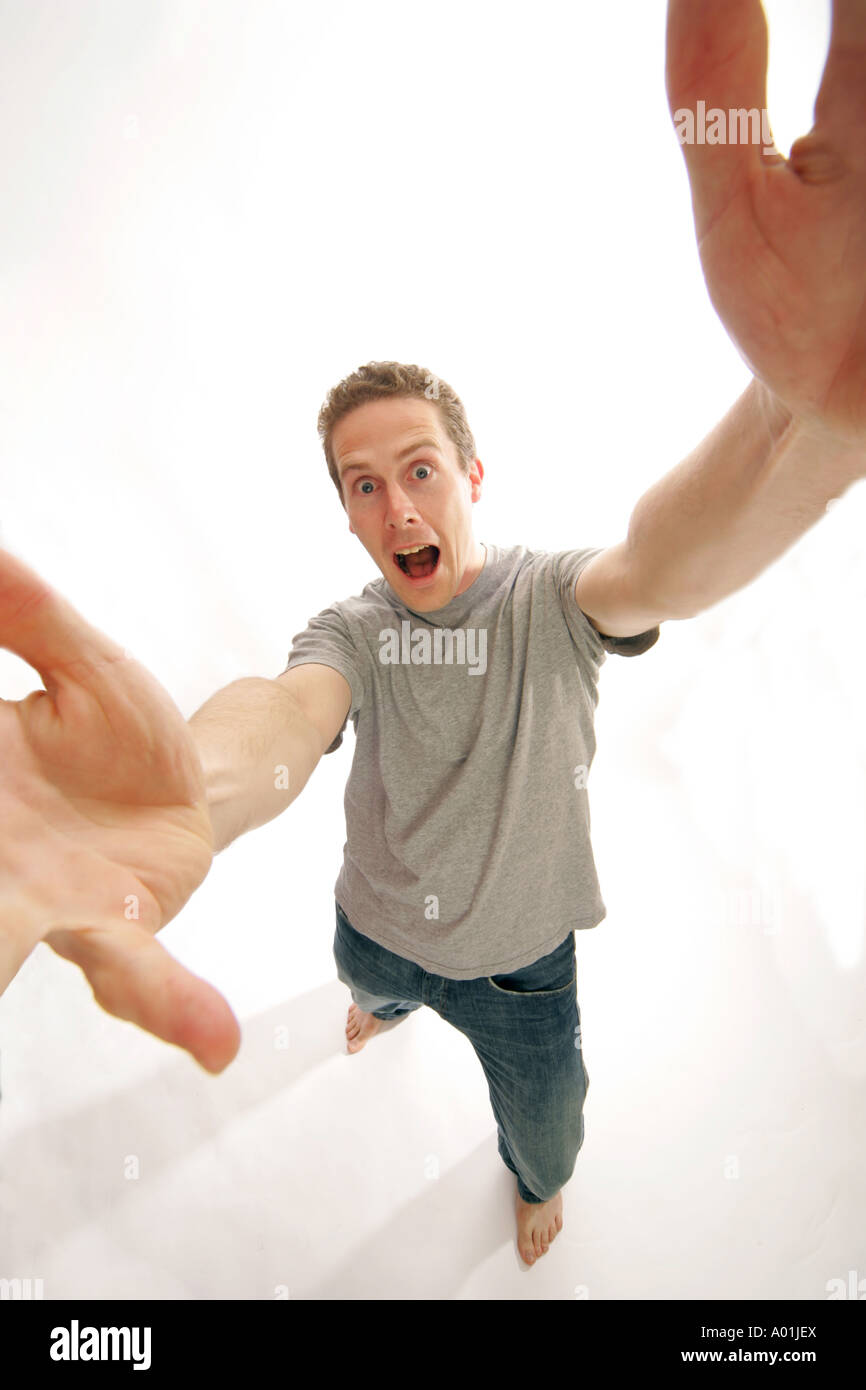 Male portrait on white background Stock Photo - Alamy