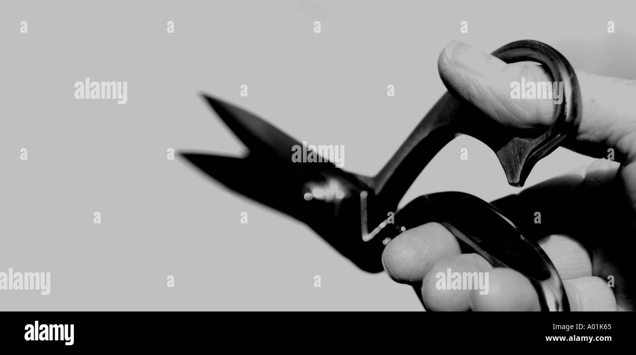 Hand with scissors Stock Photo - Alamy