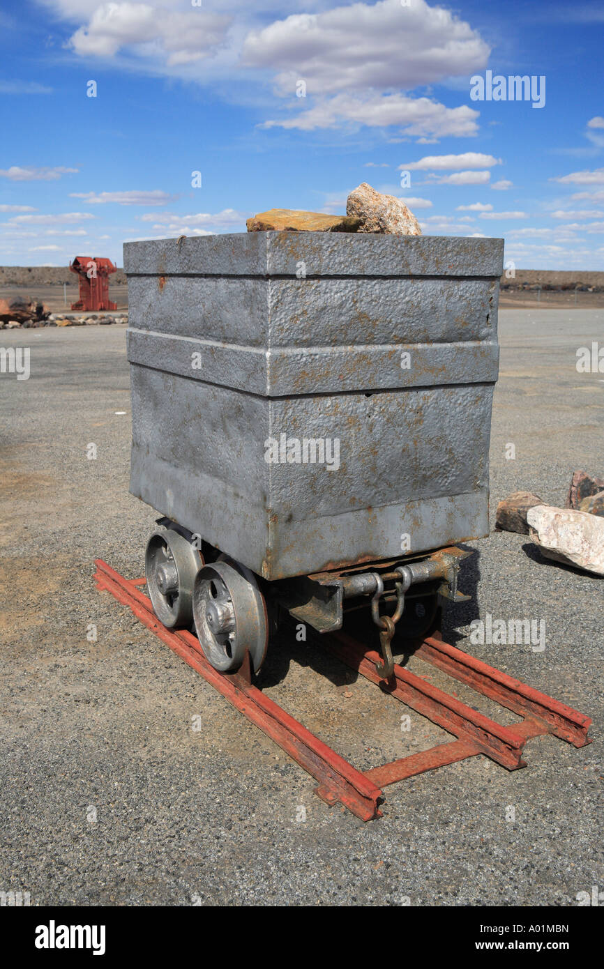 Mining skip on wheels displayed on top of the Line of Lode Broken Hill ...
