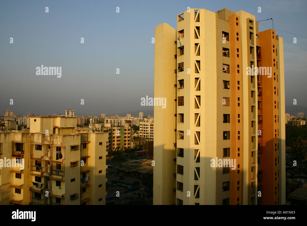 High rise tall multi storey residential building Bombay Mumbai India ...
