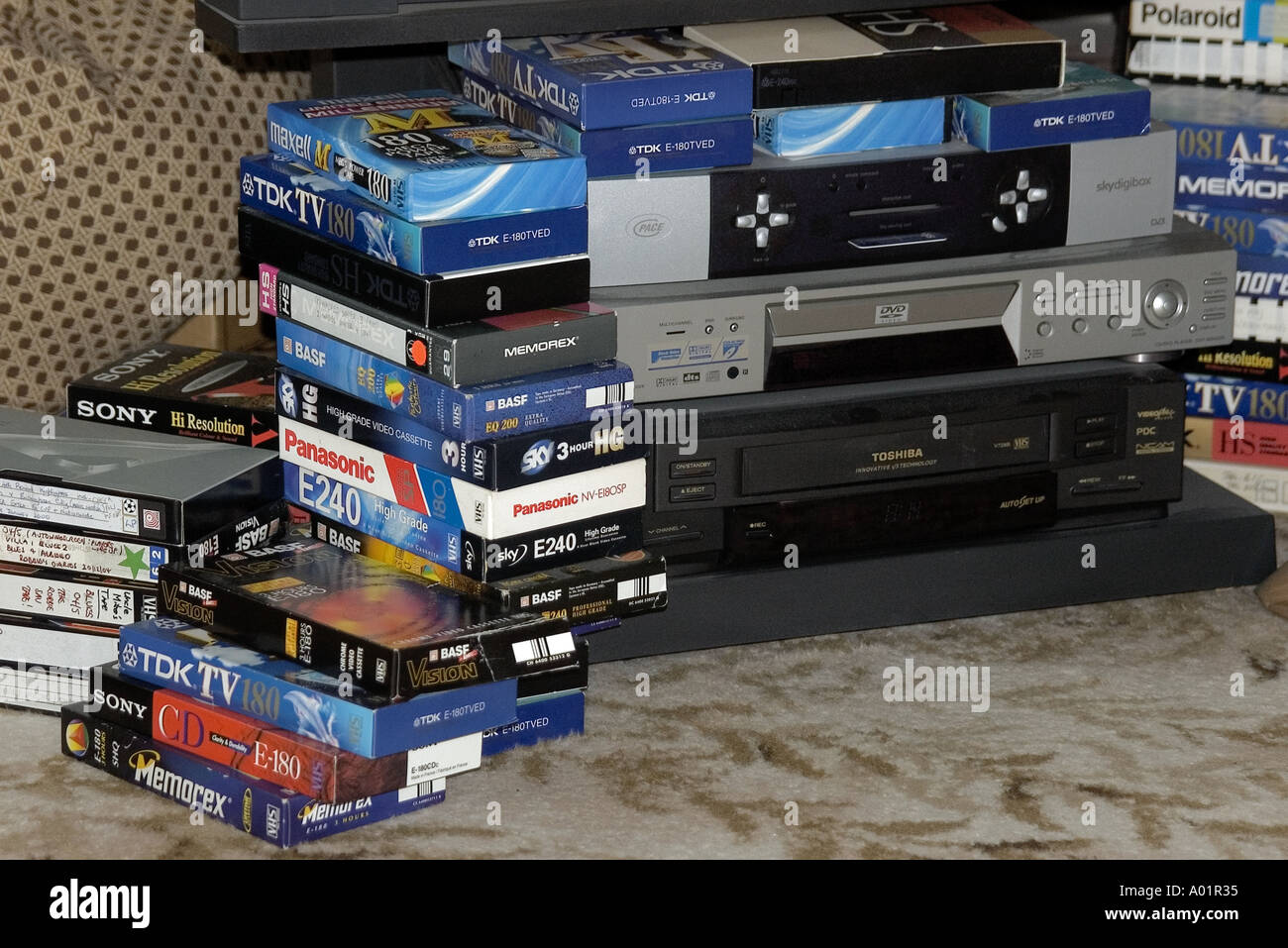 collection of VHS video tape Stock Photo - Alamy
