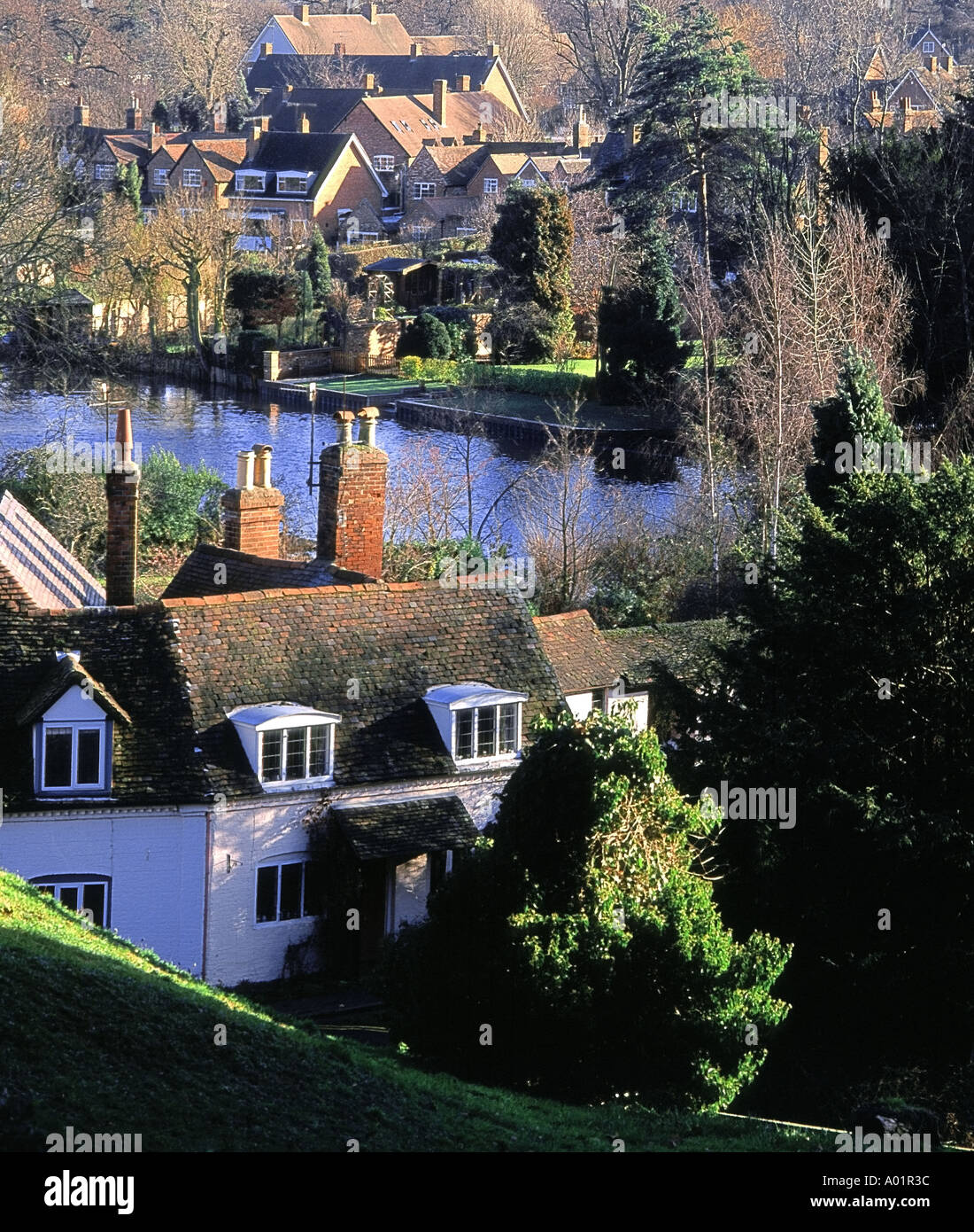 england the midlands warwickshire historic town of warwick river avon ...