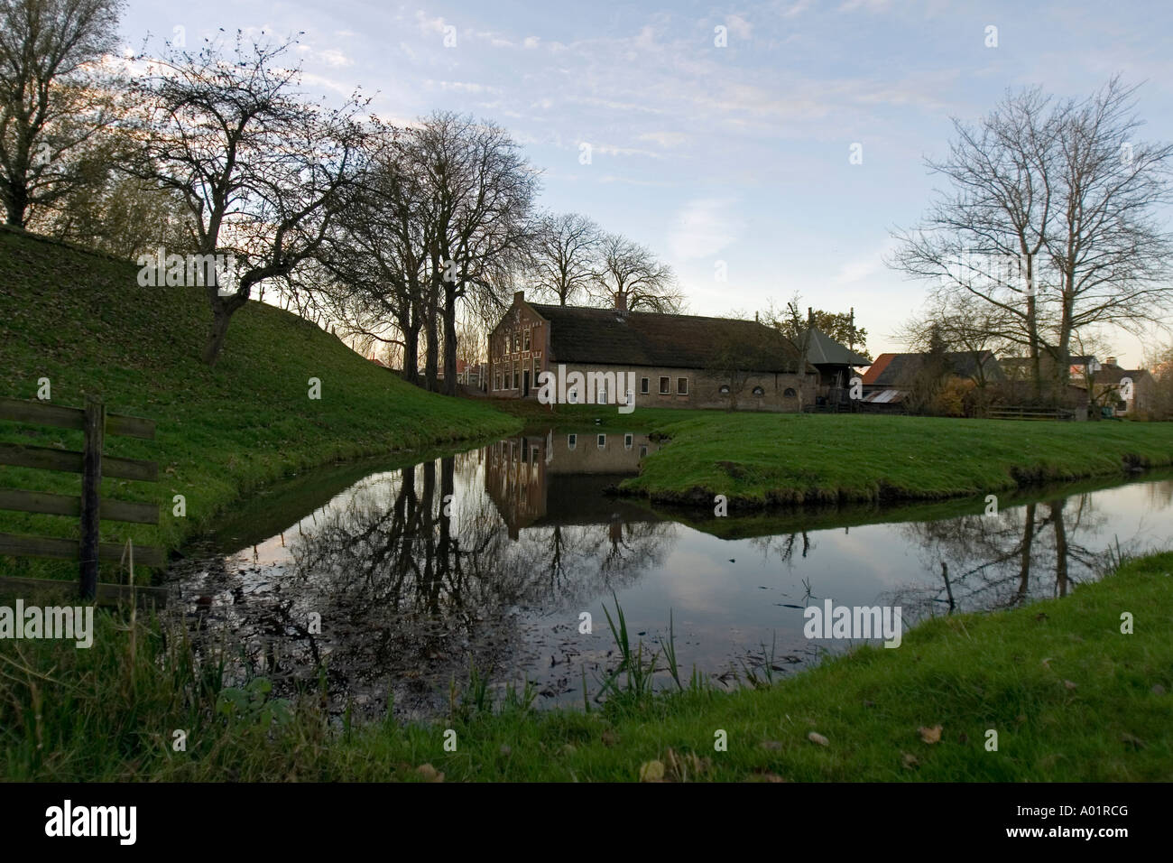 Farmhouse on a dike, Gouda, South-Holland, The Netherlands Stock Photo ...
