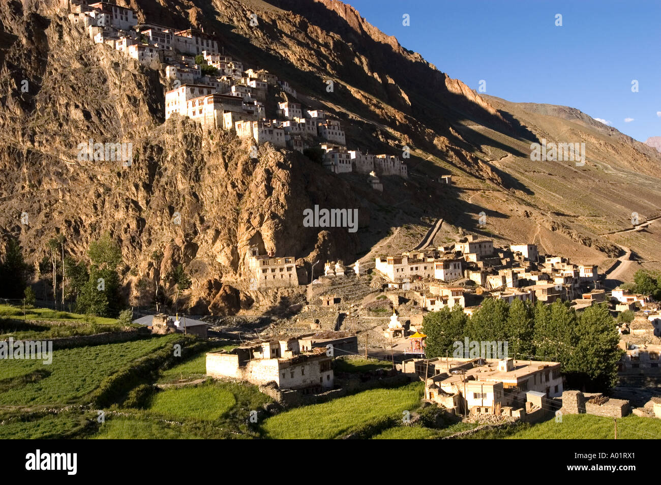 Karsha village and monastery Zanskar Ladakh Jammu Kashmir India Stock ...