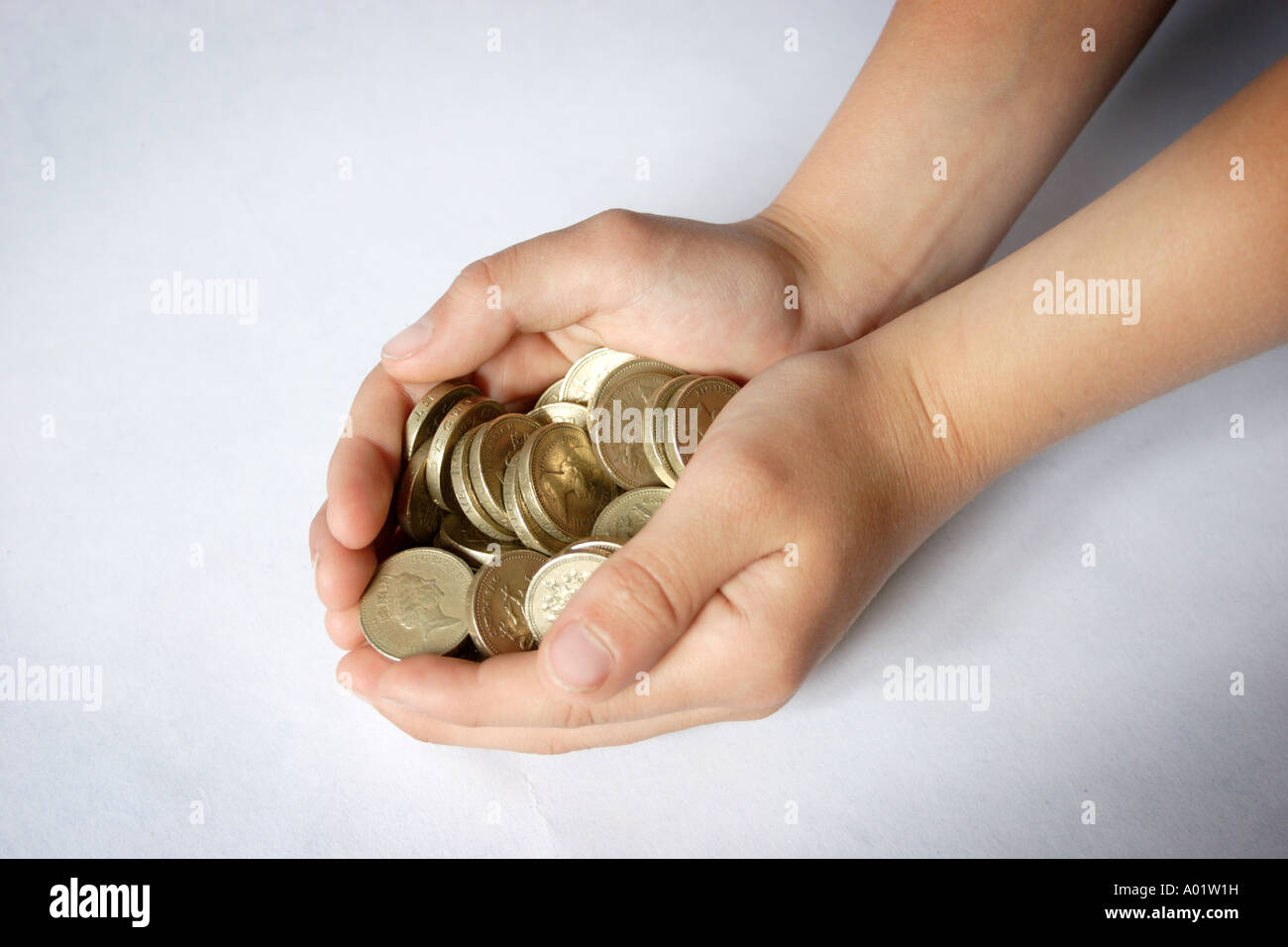 Hands full of Money Stock Photo - Alamy