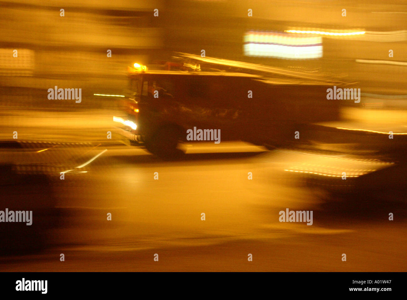 RSC0277 Fire brigade rushing Stock Photo - Alamy