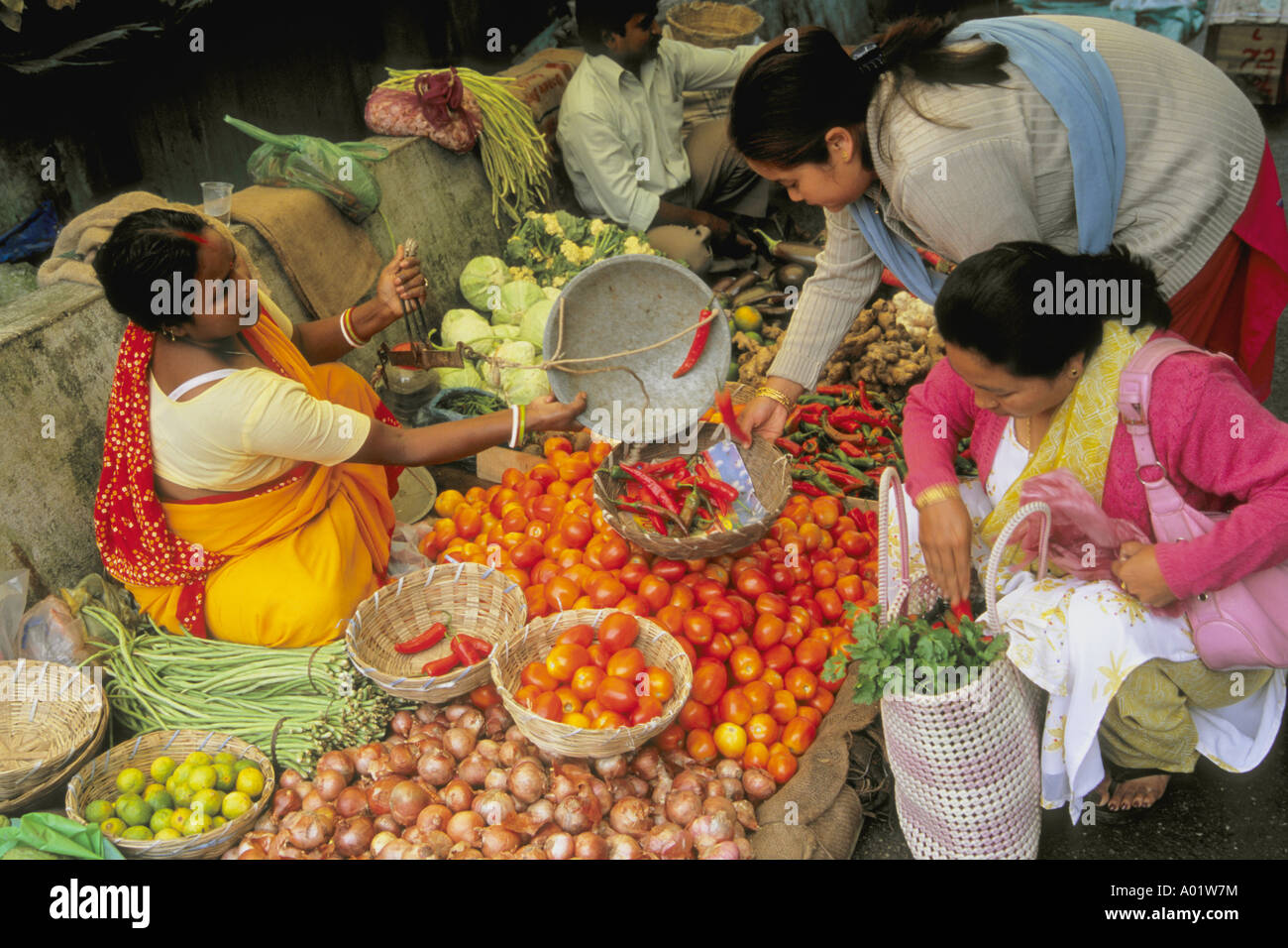 India West Bengal Kalimpong market Stock Photo - Alamy
