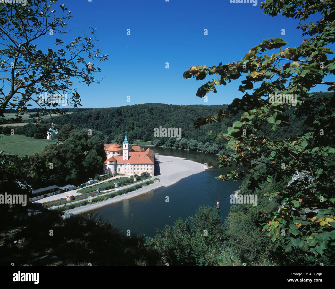 Donaulandschaft, Flusslandschaft, Kapelle auf dem Frauenberg, Kloster ...