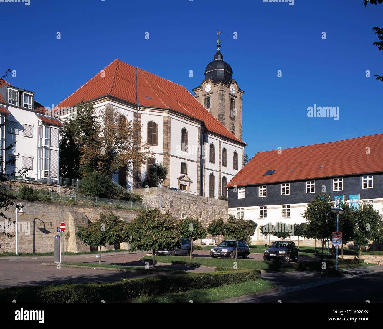barocke Stadtkirche in Hildburghausen, Werratal, Thueringer Wald ...