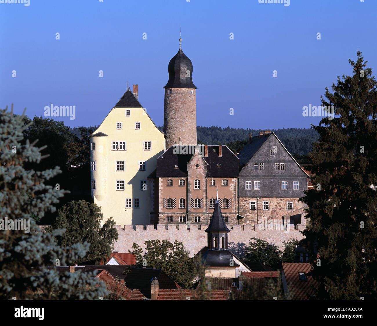 Schloss mit Otto Ludwig-Museum in Eisfeld, Werratal, Thueringer Wald ...