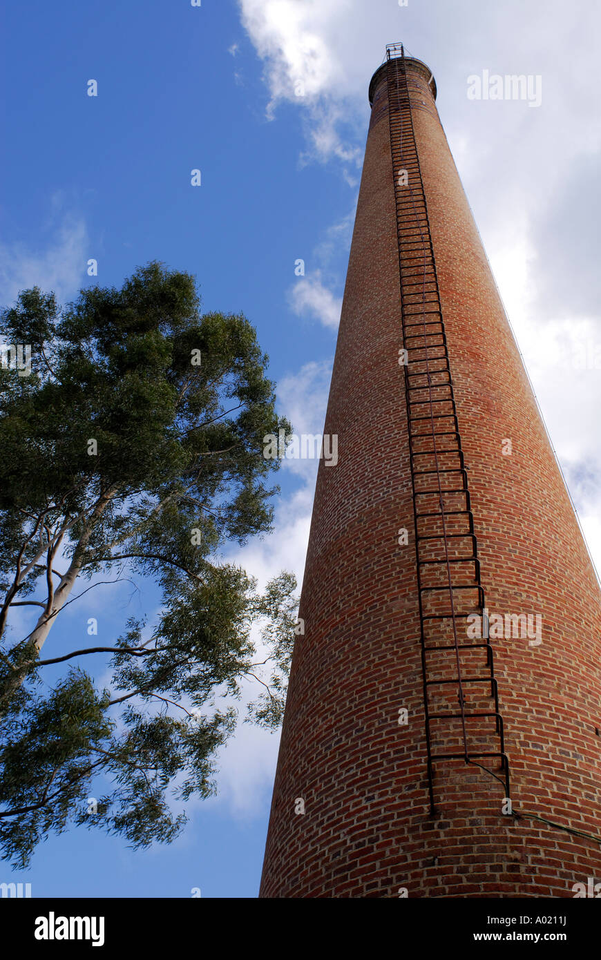 ladder on brick chimney stack. Mundaring Weir, Western Australia Stock ...