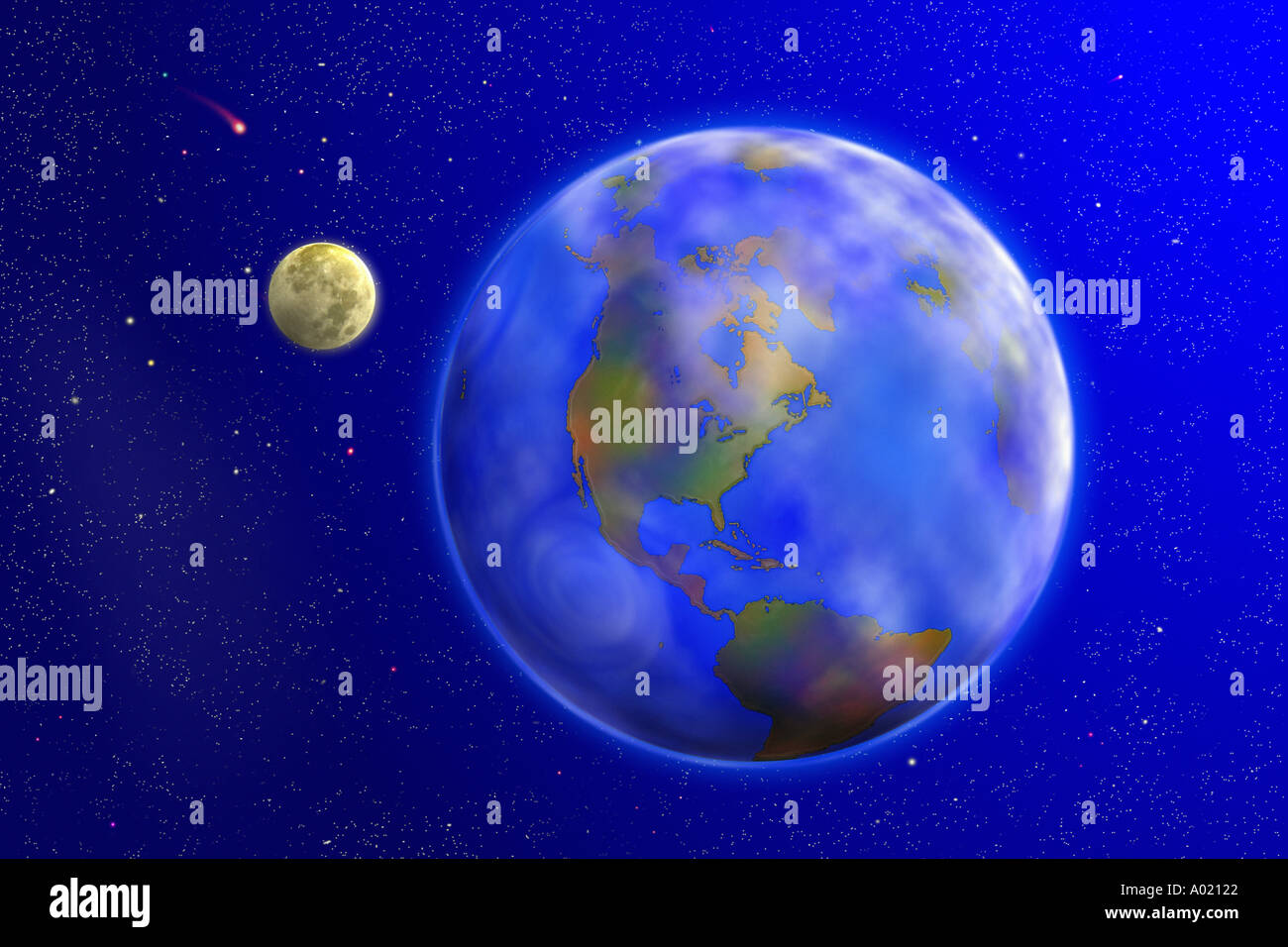 Earth and Moon Stock Photo - Alamy