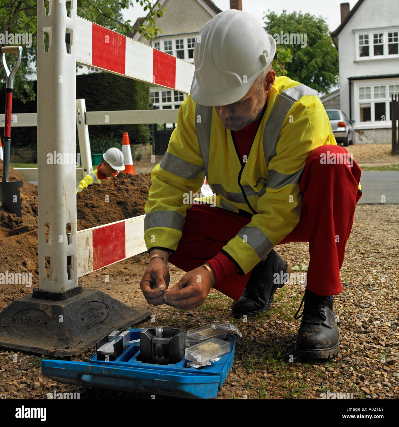 Water engineer tests drinking water Stock Photo - Alamy