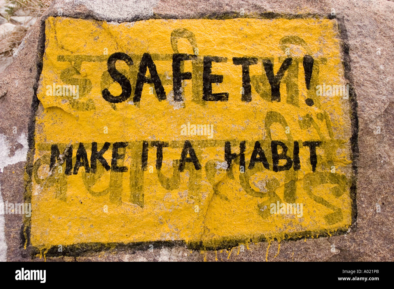 Safety make it a habit road sign in Indian Himalaya Ladakh India Stock ...