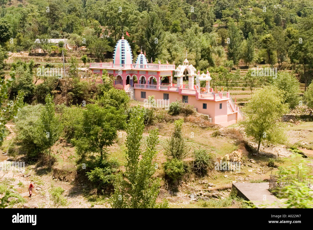 Hindu temple Shiva in Himalayan forest near Mandi Himachal Pradesh ...