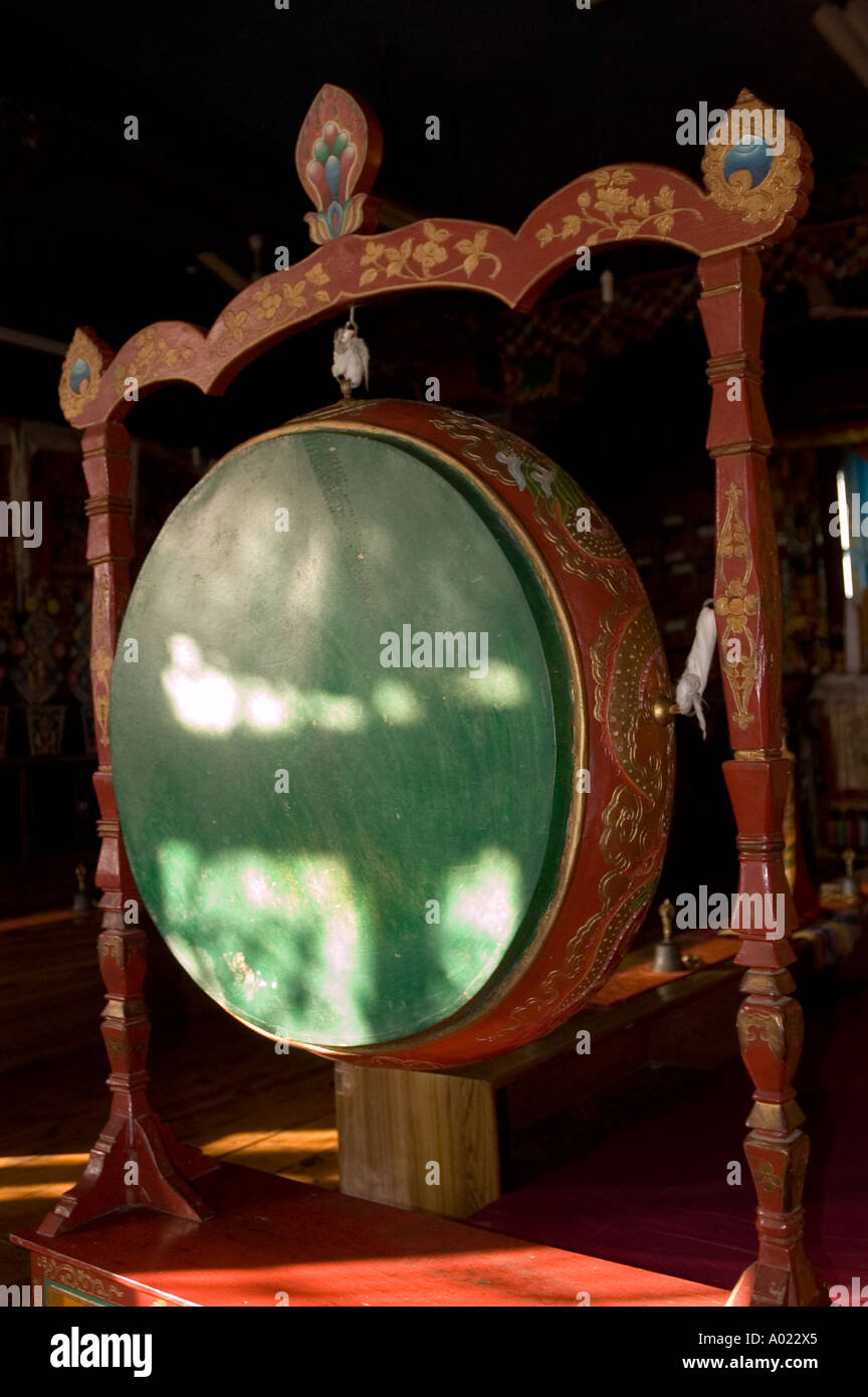 Big buddhist ritual music instrument drum Dip Tse Chokling monastery ...