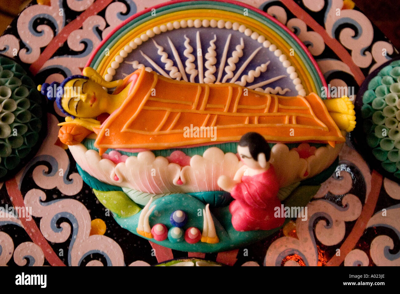 Buddha death or Parinirvana torma butter sculpture Dip Tse Chokling ...