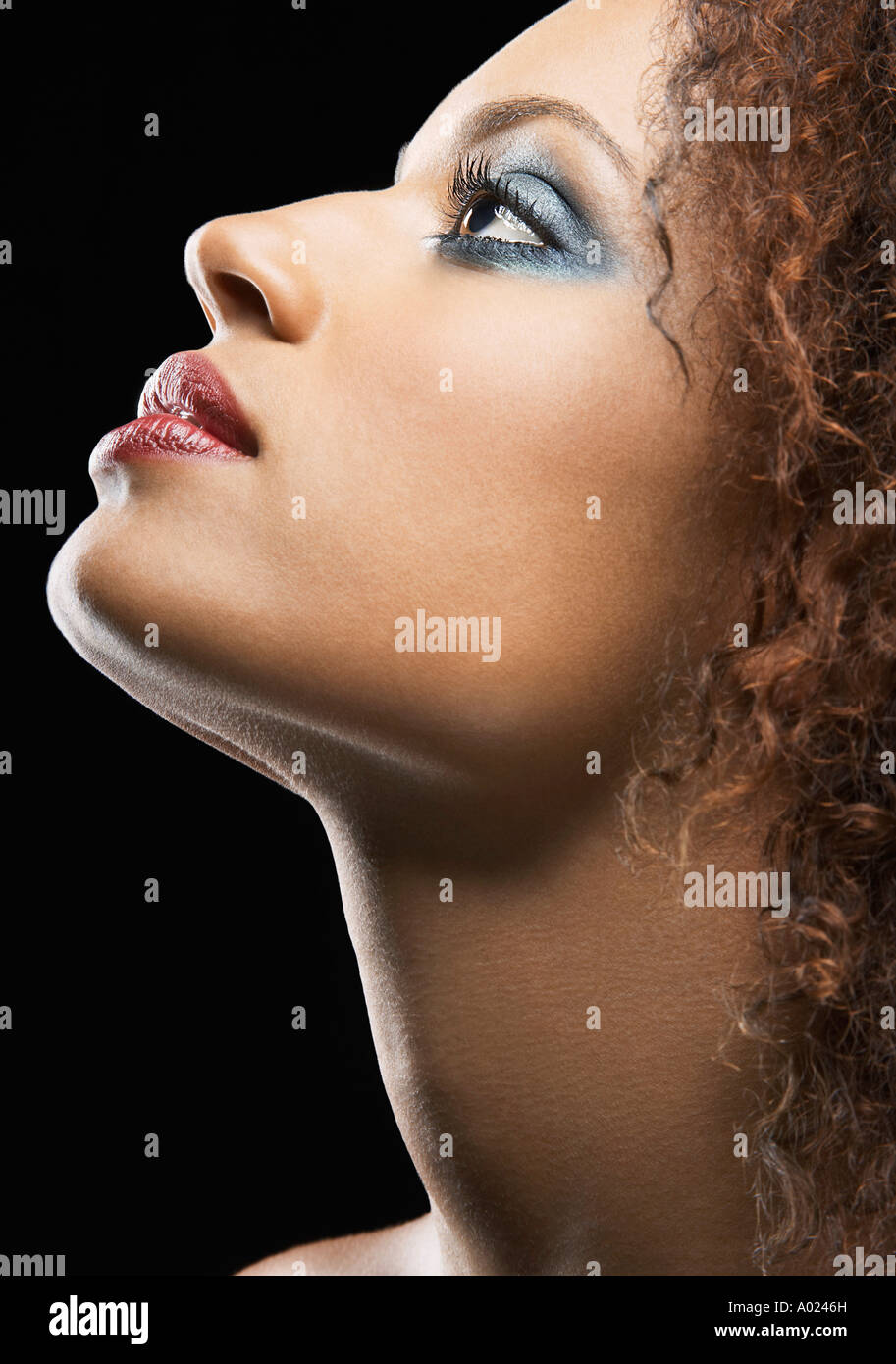 Beautiful Young Woman, profile Stock Photo - Alamy