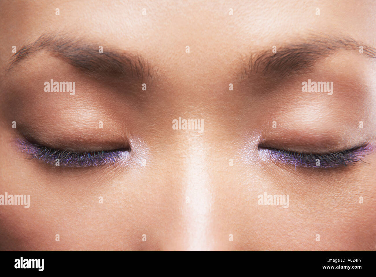 Young Asian woman's closed eyes Stock Photo - Alamy