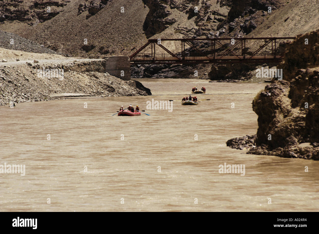White rafting in Indus and Zanskar River Ladakh Jammu Kashmir India ...