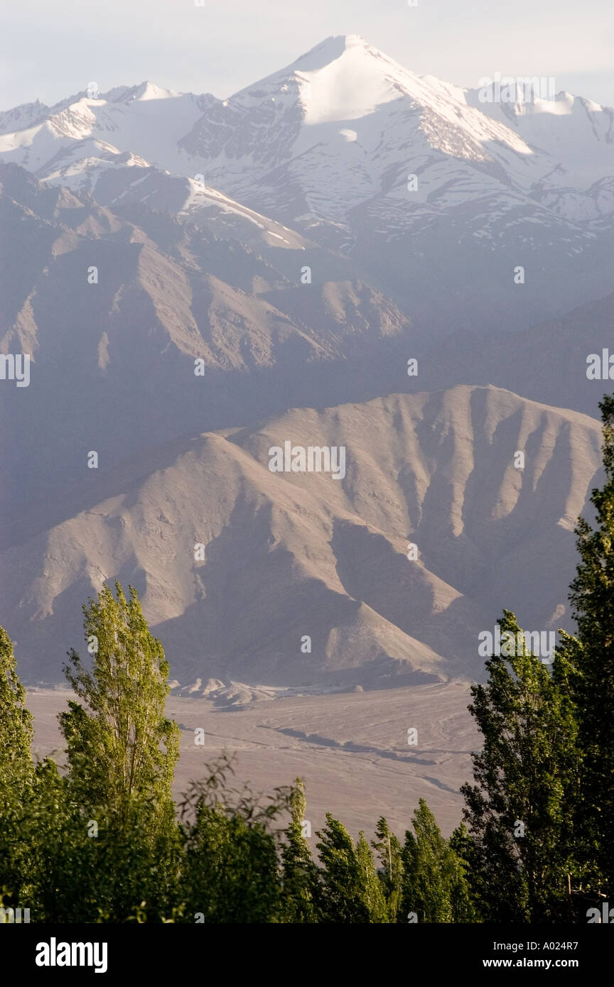 Snow capped Zanskar mountain range as seen from Leh Ladakh India Stock ...