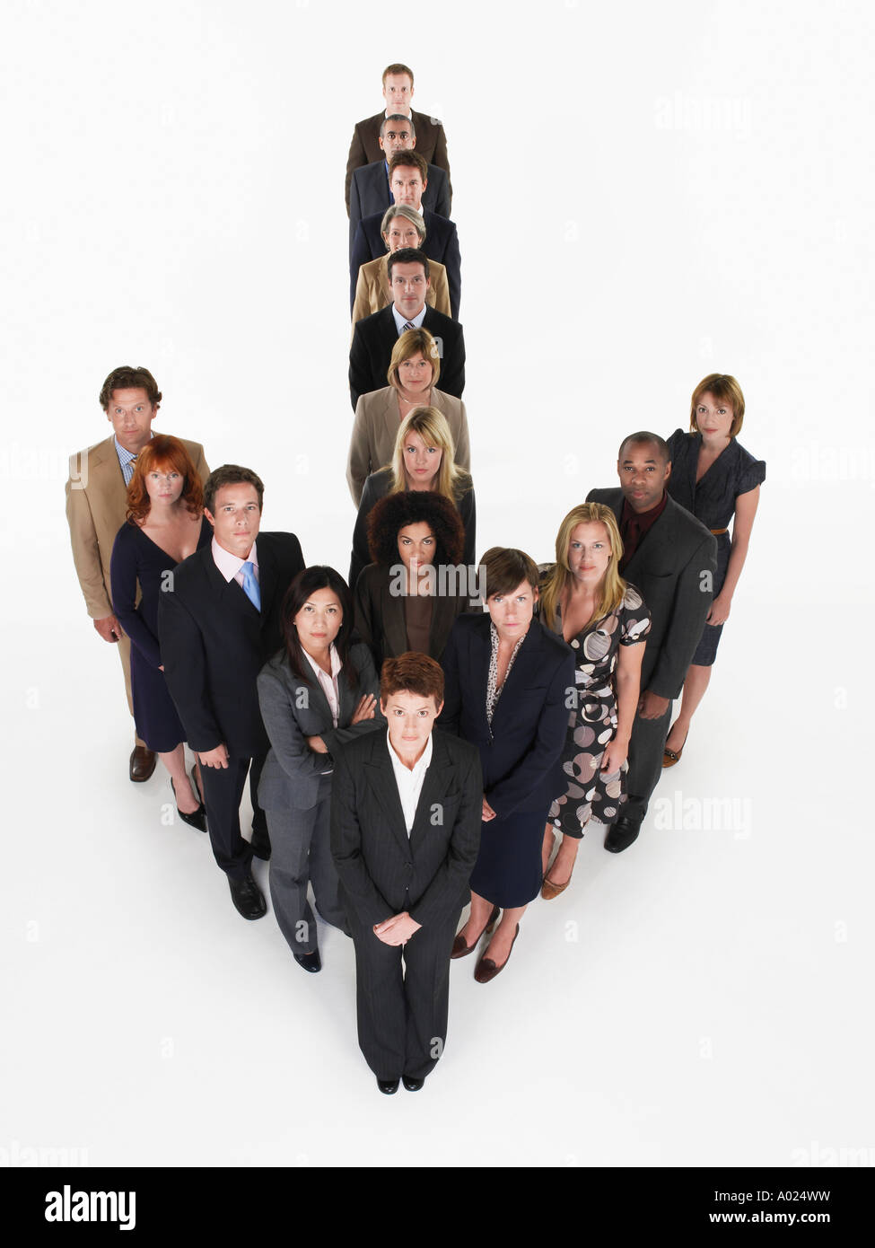 Large group of people in the shape of an arrow hi-res stock photography ...