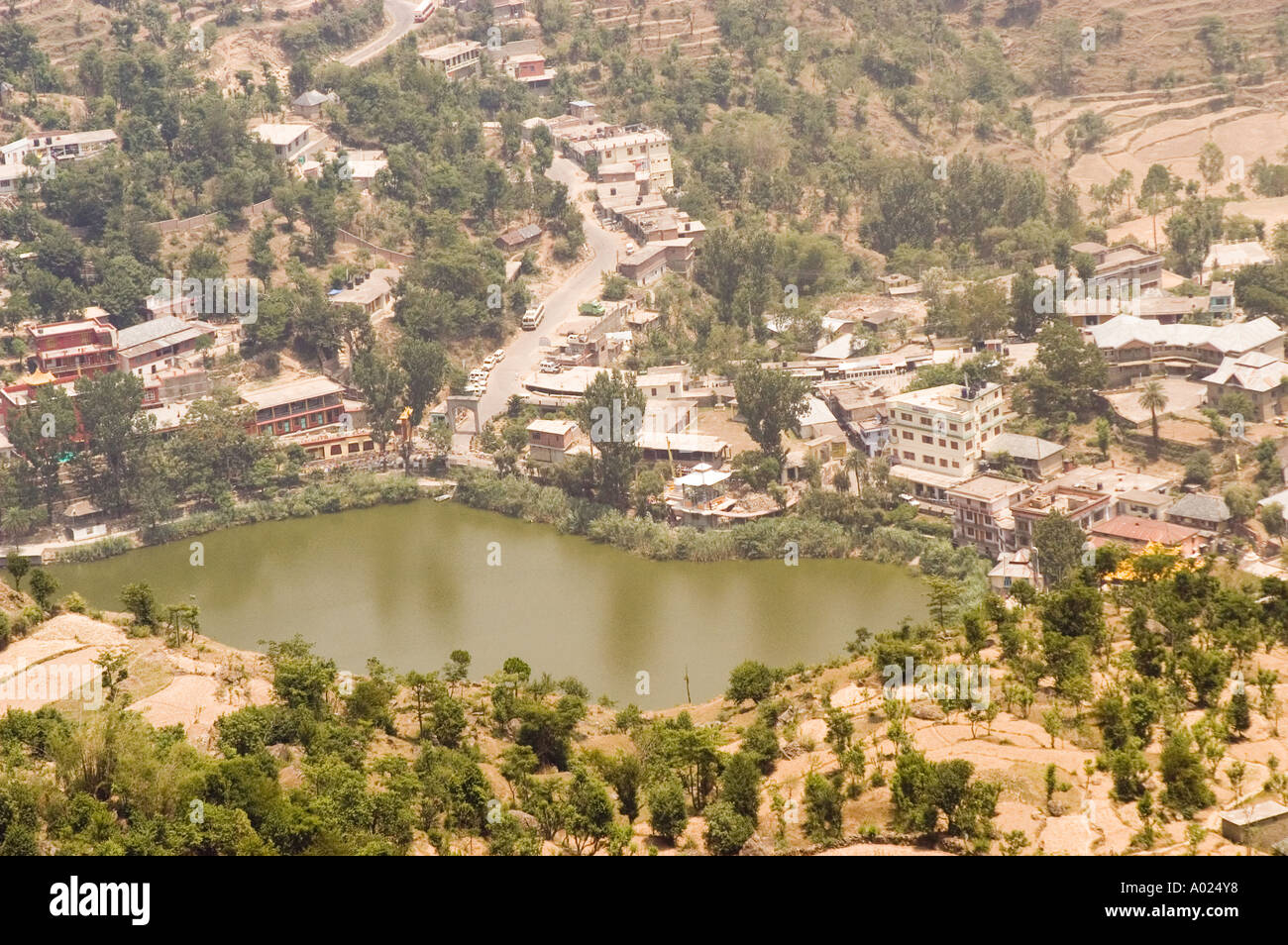Tso Pema lake panorama from above Revalsar India Stock Photo - Alamy