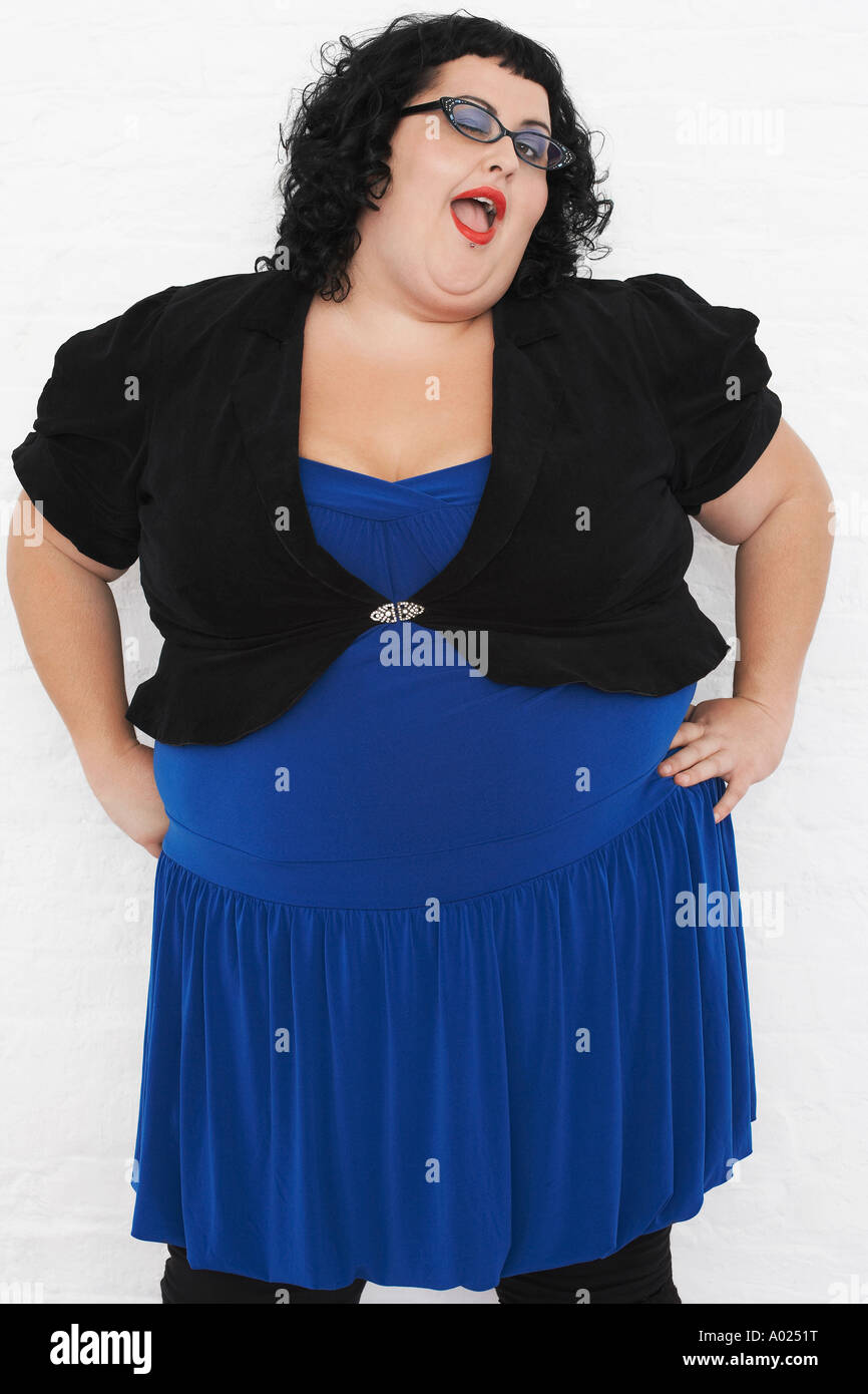 Overweight Woman Winking, portrait Stock Photo - Alamy