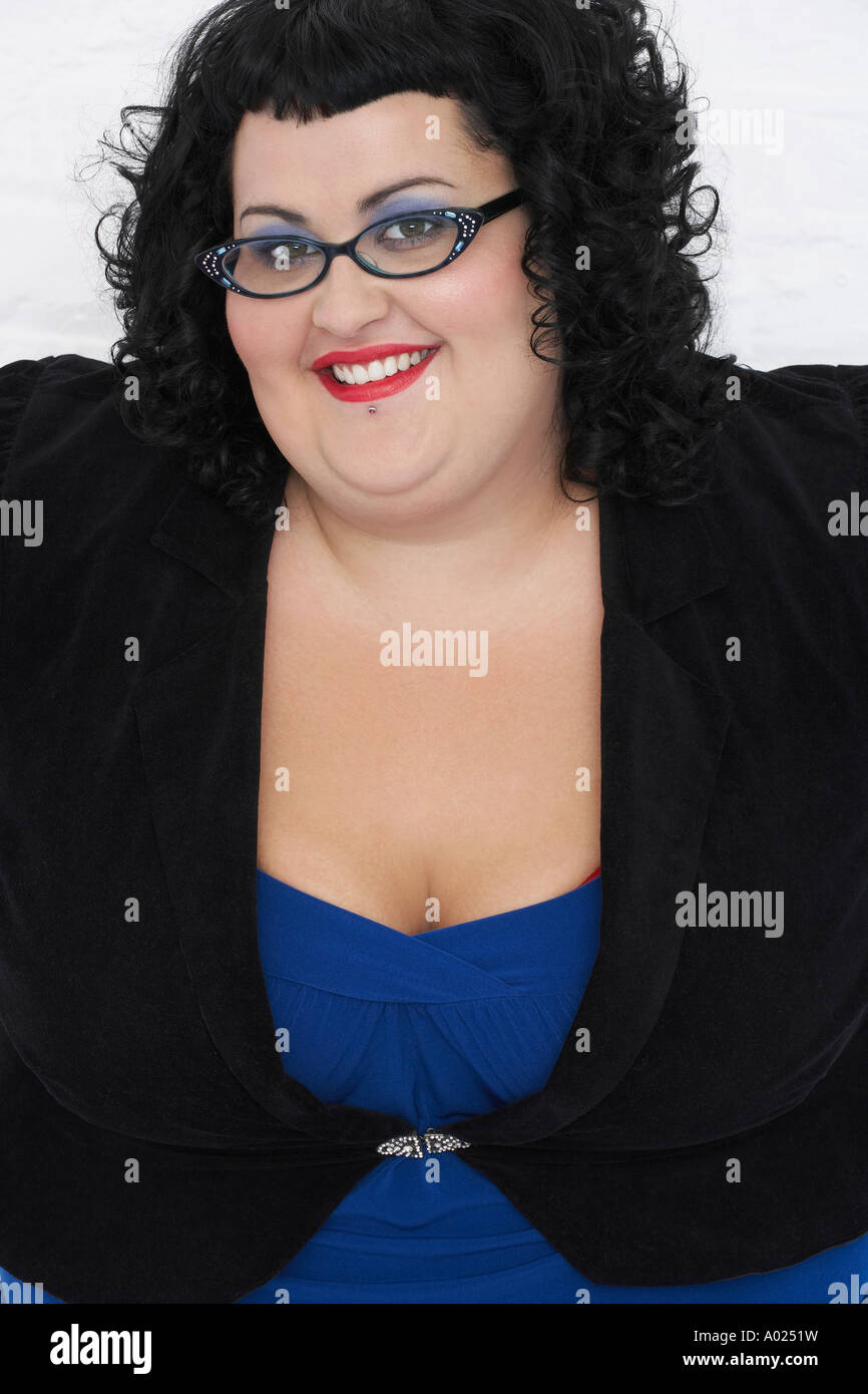 Overweight Woman Smiling, portrait Stock Photo - Alamy