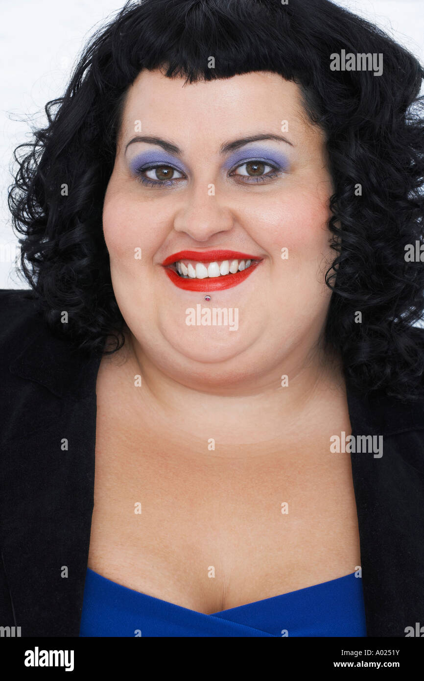 Overweight Woman Smiling, portrait Stock Photo - Alamy