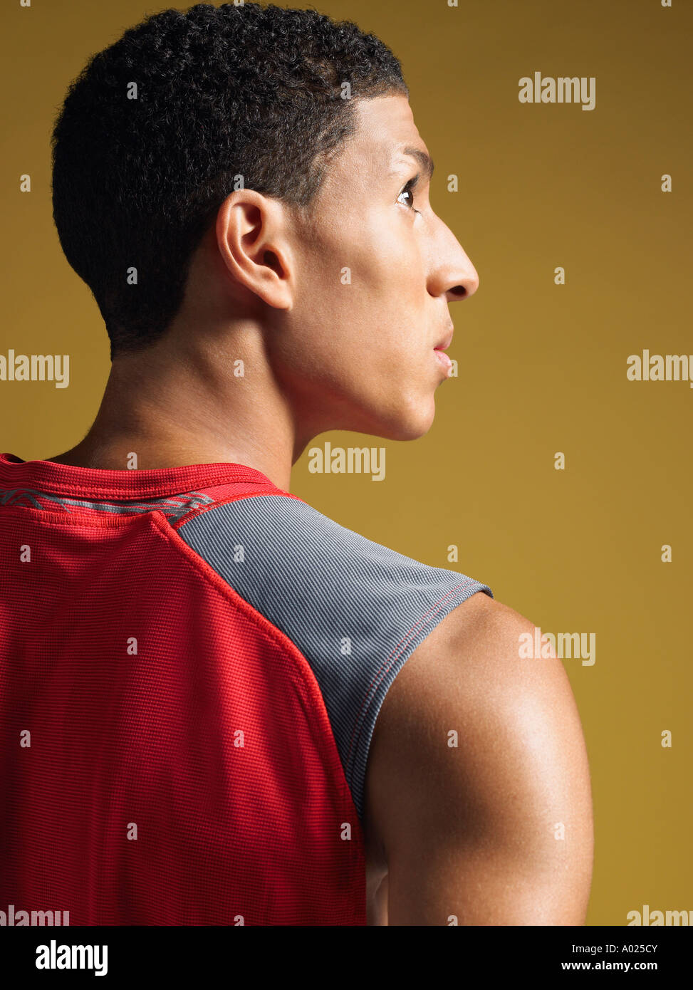Athlete, back view Stock Photo - Alamy