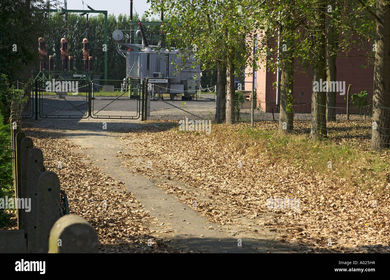 Road leading to a electrical power station Stock Photo - Alamy