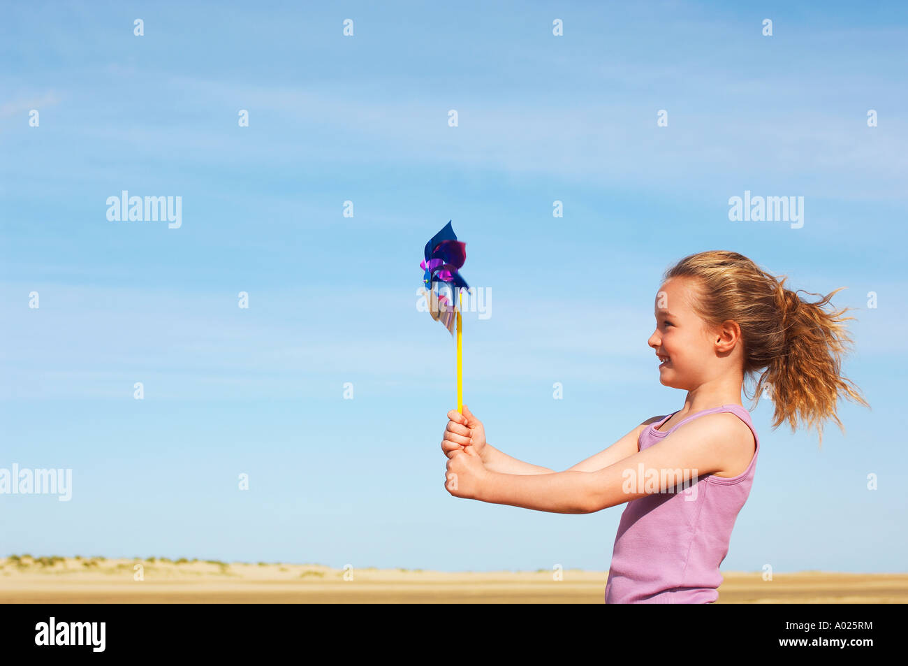 Side profile girl windy hi-res stock photography and images - Alamy