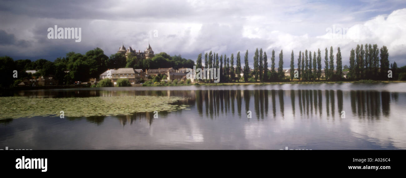 french chateau and lake Stock Photo - Alamy