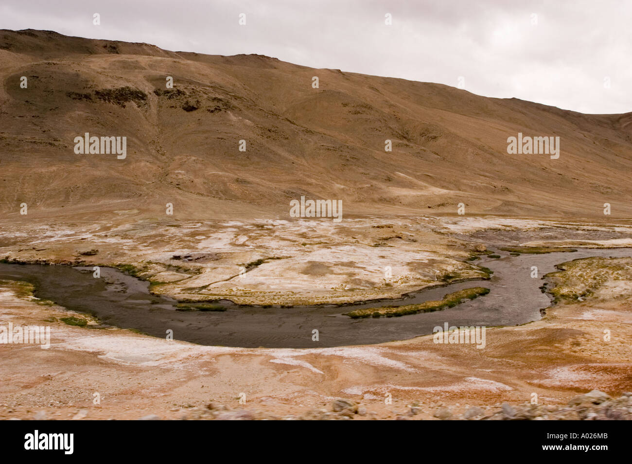 River in high altitude desert area of Rupshu Valley Ladakh India Stock ...