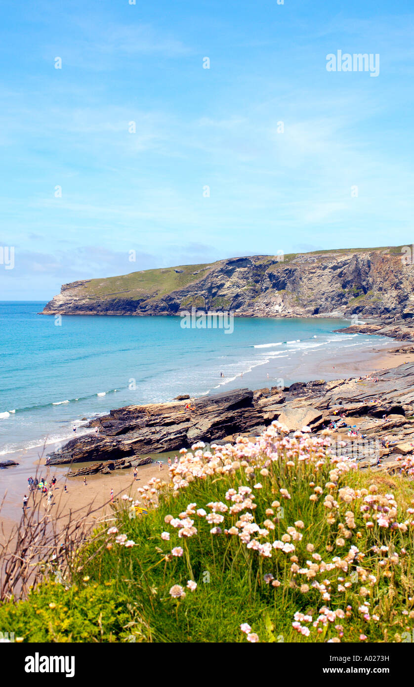 Trebarwith Strand Cornwall UK Stock Photo - Alamy