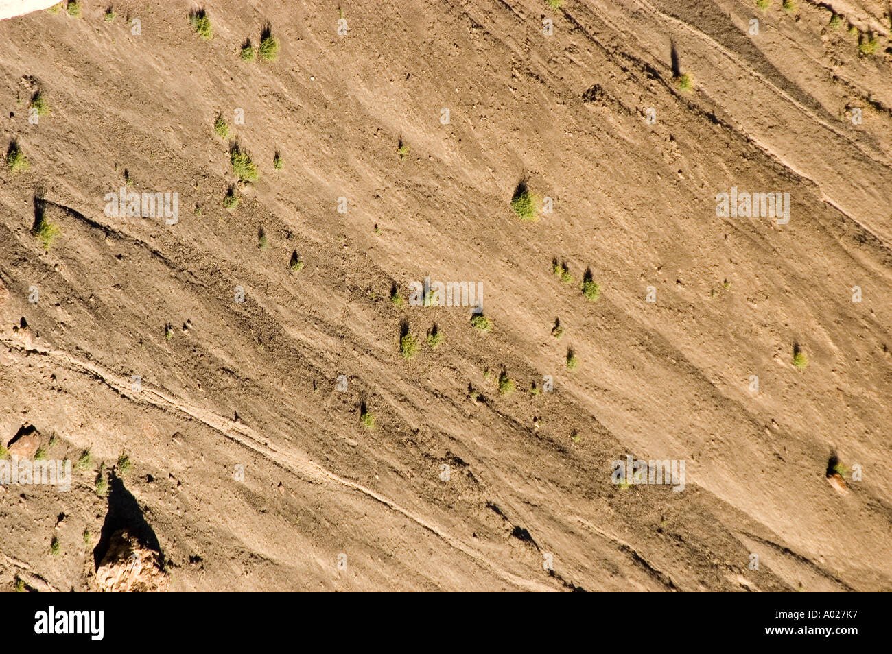 Yellow rock formations of empty sediment lake in Lamayuru Ladakh Jammu ...