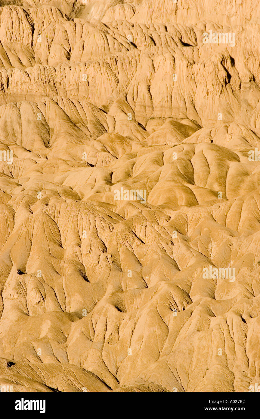 Yellow rock formations of empty sediment lake in Lamayuru Ladakh Jammu ...