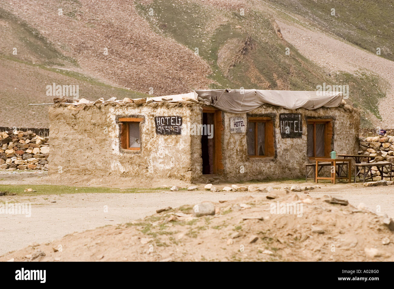 Poor Hotel restaurant in Rangdum Zanskar Ladakh India Stock Photo - Alamy