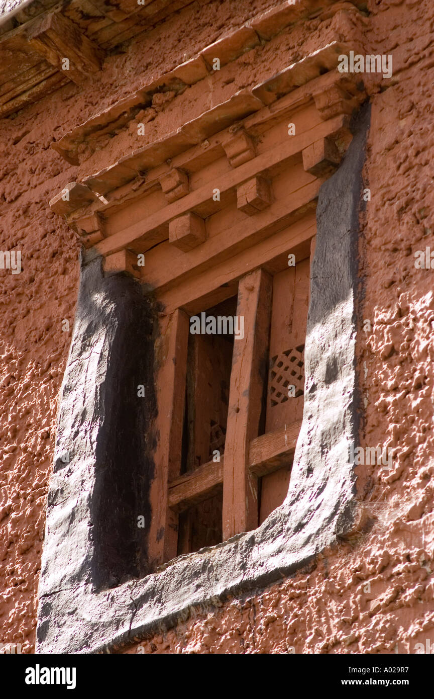 Traditional carved Ladhaki window Karsha monastery Zanskar Ladakh Jammu ...