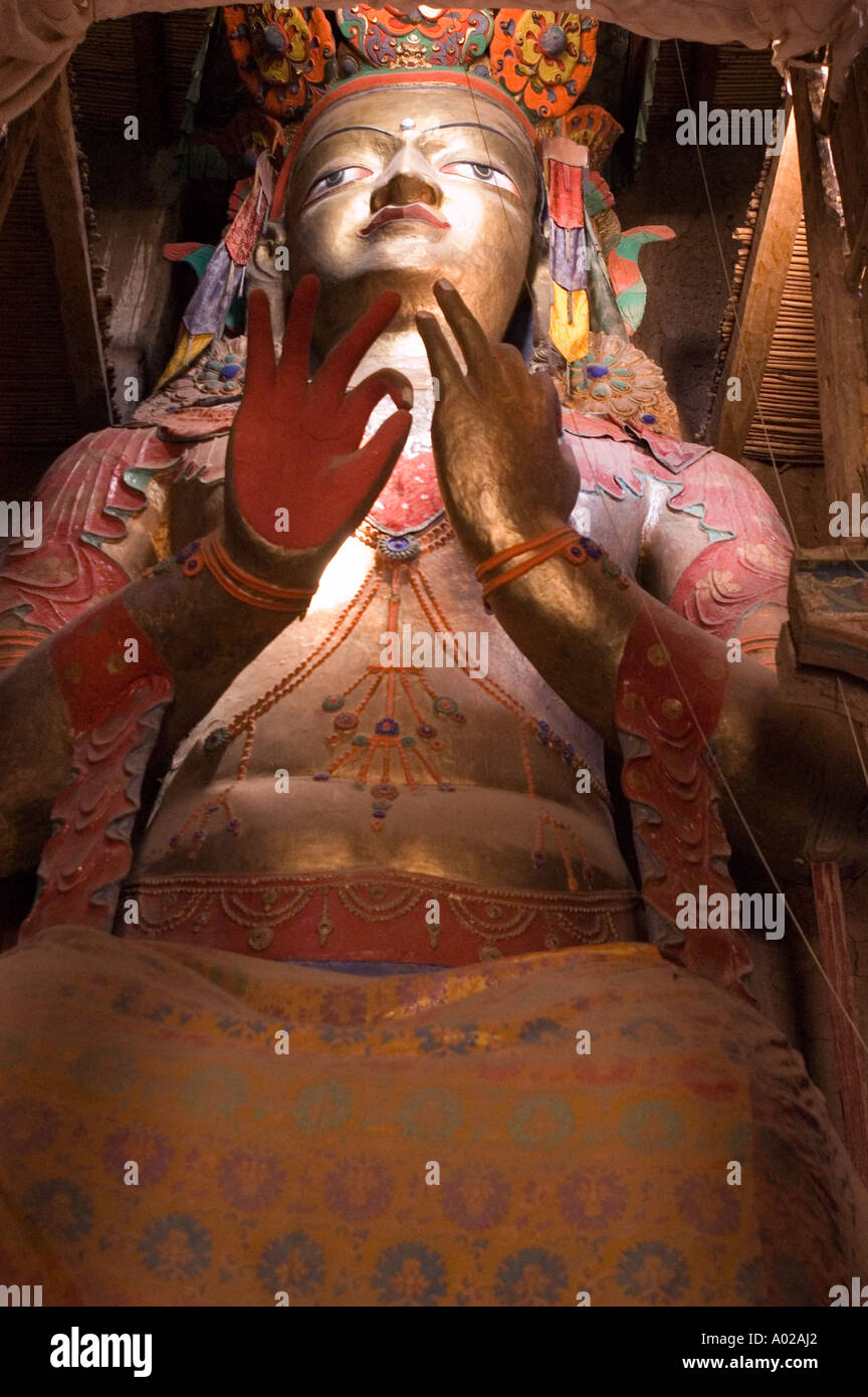 Big clay Buddha Maitreya statue in Basgo Castle and Monastery ...