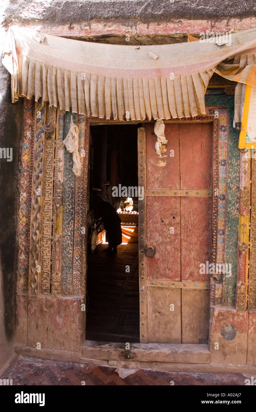 Entrance to Maitreya Chamba hall in Basgo Castle and Monastery ...