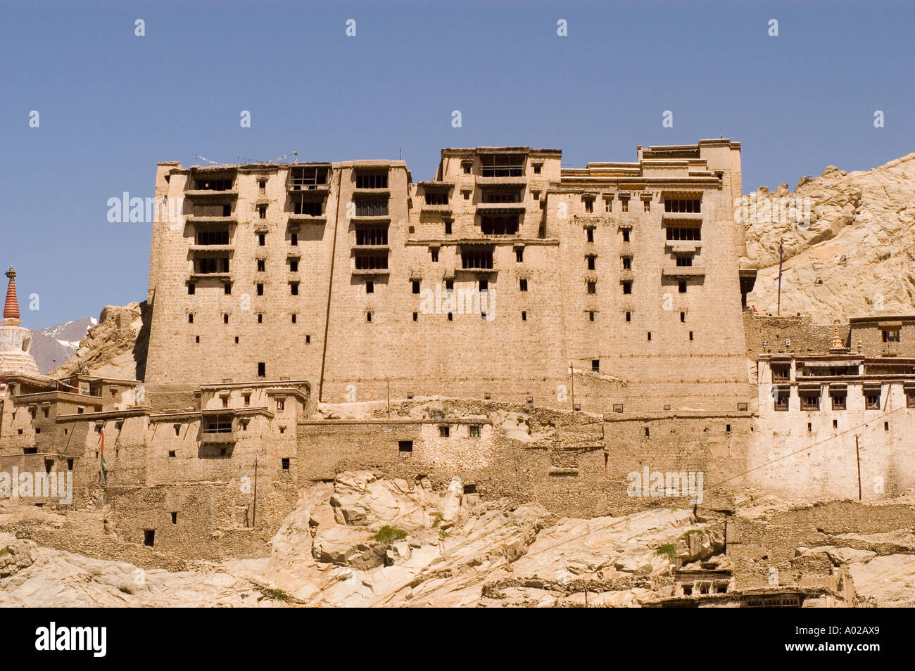 Historic Leh Palace, a former royal residence built on a hillside in ...