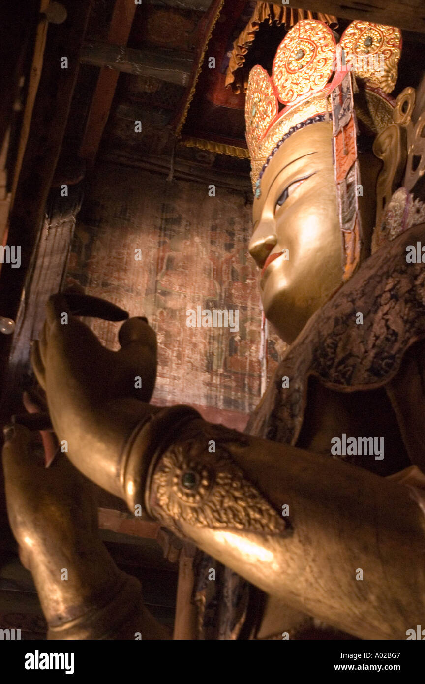 Big clay Buddha Maitreya statue in Basgo Castle and Monastery ...