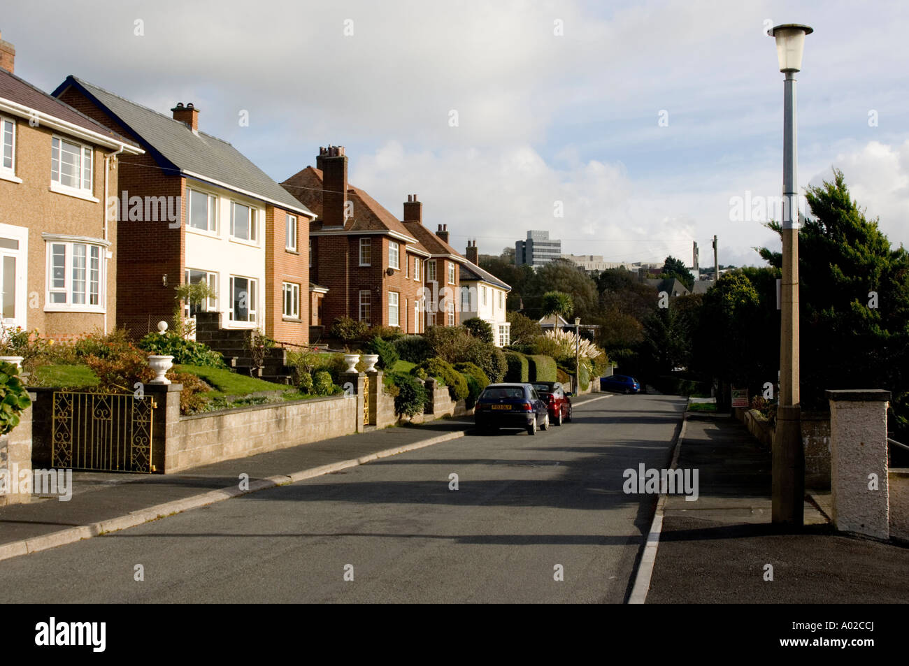 1930's houses Cae Melyn estate Aberystwyth Ceredigion Wales Stock Photo ...