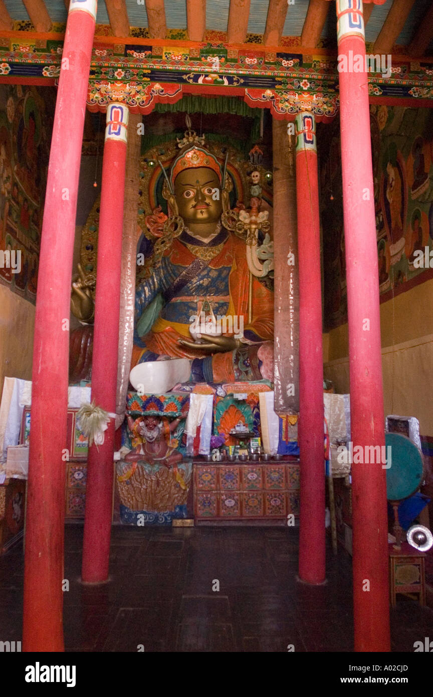 Large statue of Guru Rinpoche or Padmasambhava inside Hemis Monastery ...